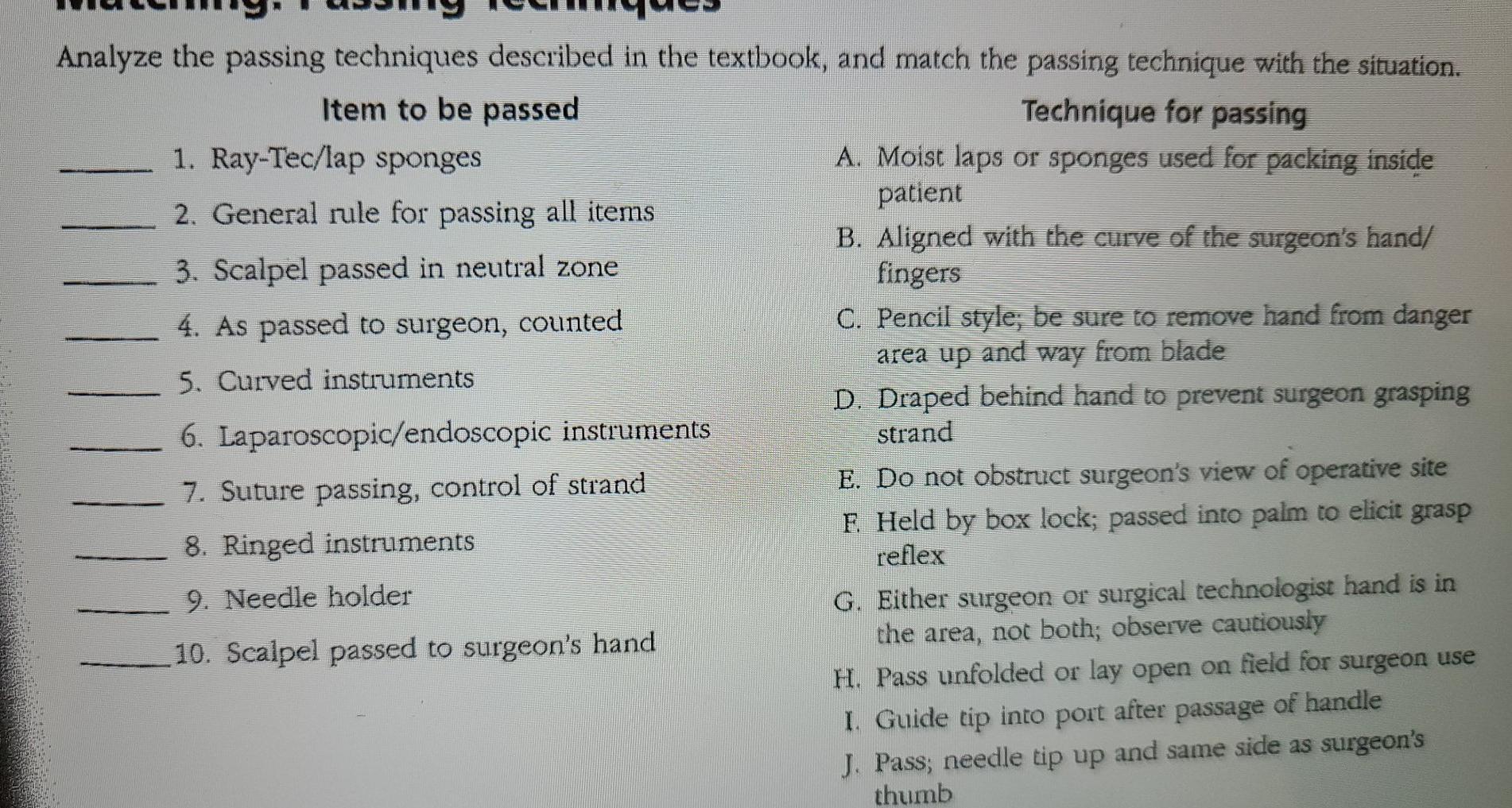 Solved Analyze the passing techniques described in the | Chegg.com