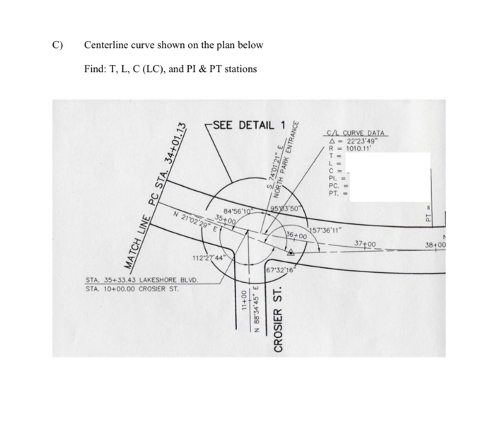 Solved Horizontal Curve Computations For the following | Chegg.com