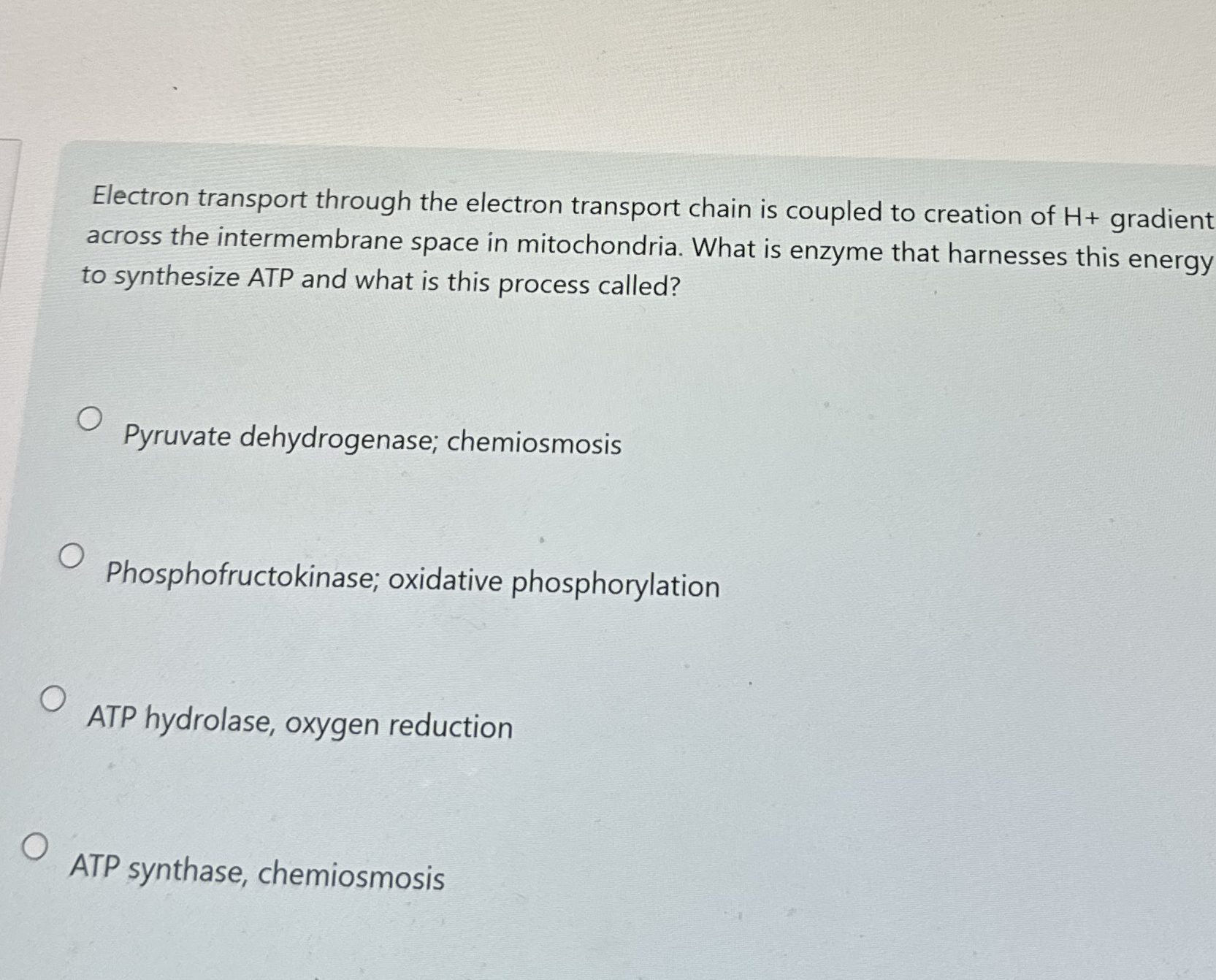 Solved Electron transport through the electron transport | Chegg.com