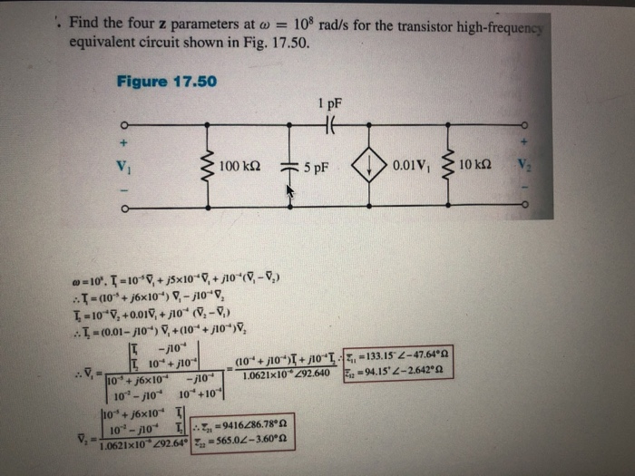 Solved . Find the four z parameters at w = 10 rad/s for the | Chegg.com
