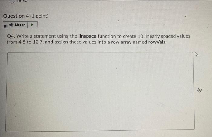 Solved Question 4 (1 point) Listen Q4. Write a statement | Chegg.com