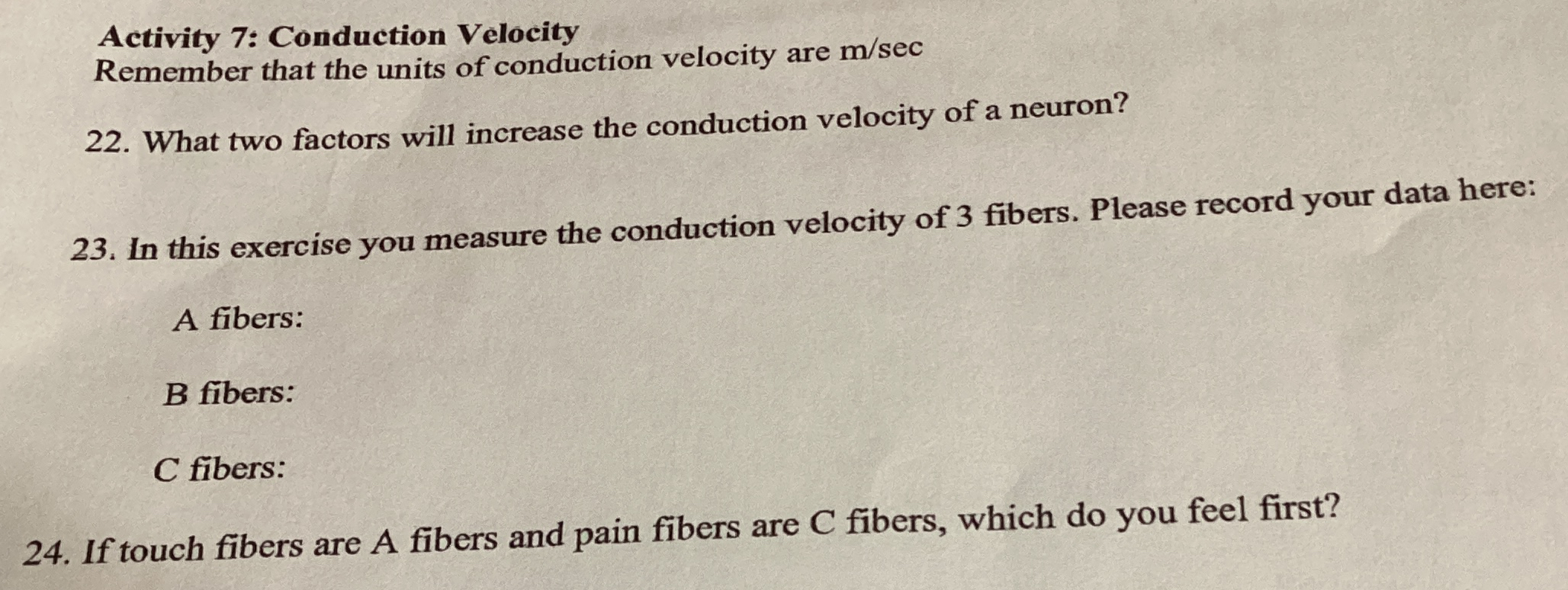 Solved Activity 7: Conduction VelocityRemember that the | Chegg.com