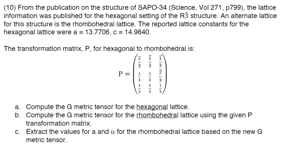 Solved (10) ﻿From the publication on the structure of | Chegg.com