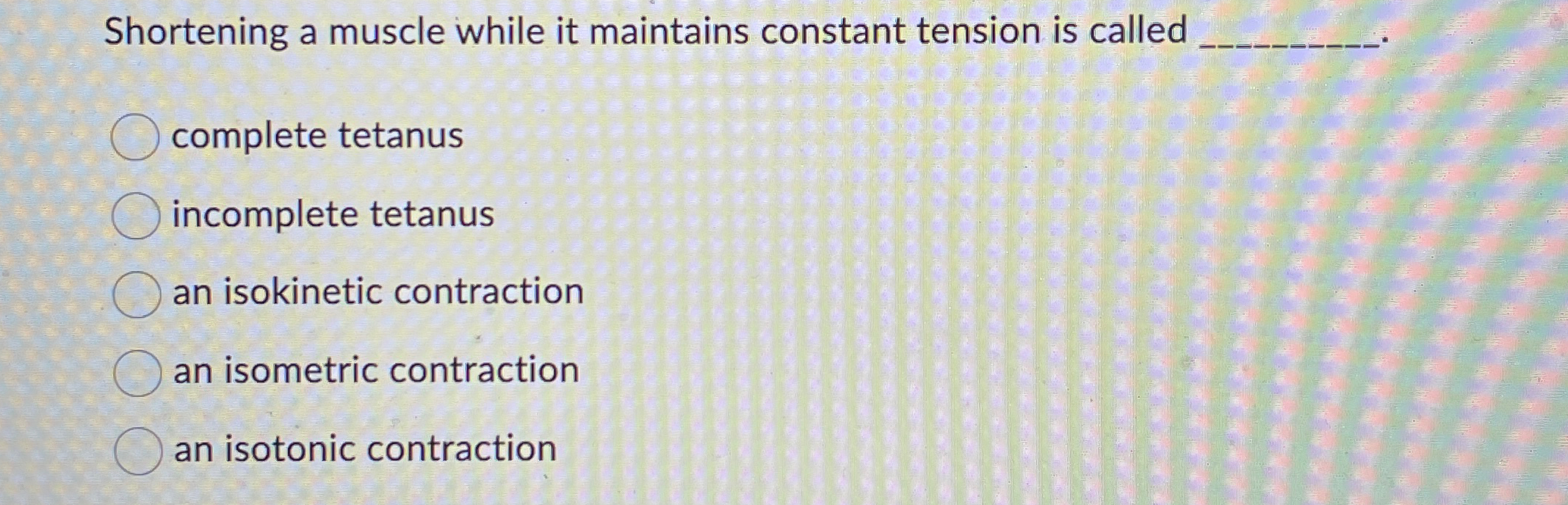 Solved Shortening a muscle while it maintains constant | Chegg.com