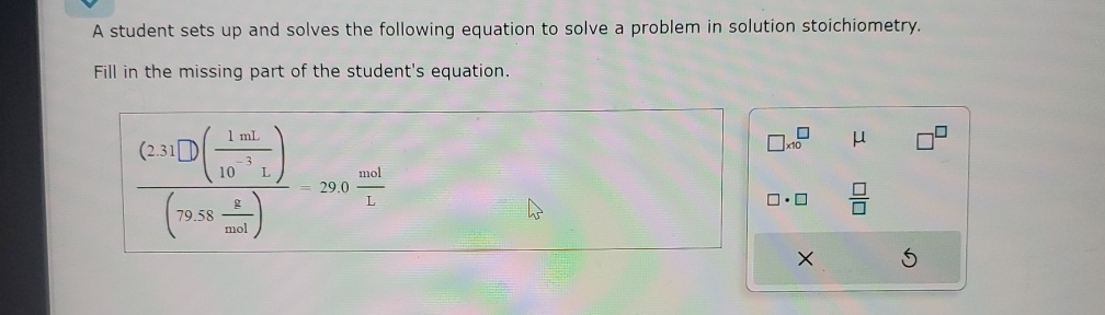 Solved A student sets up and solves the following equation | Chegg.com