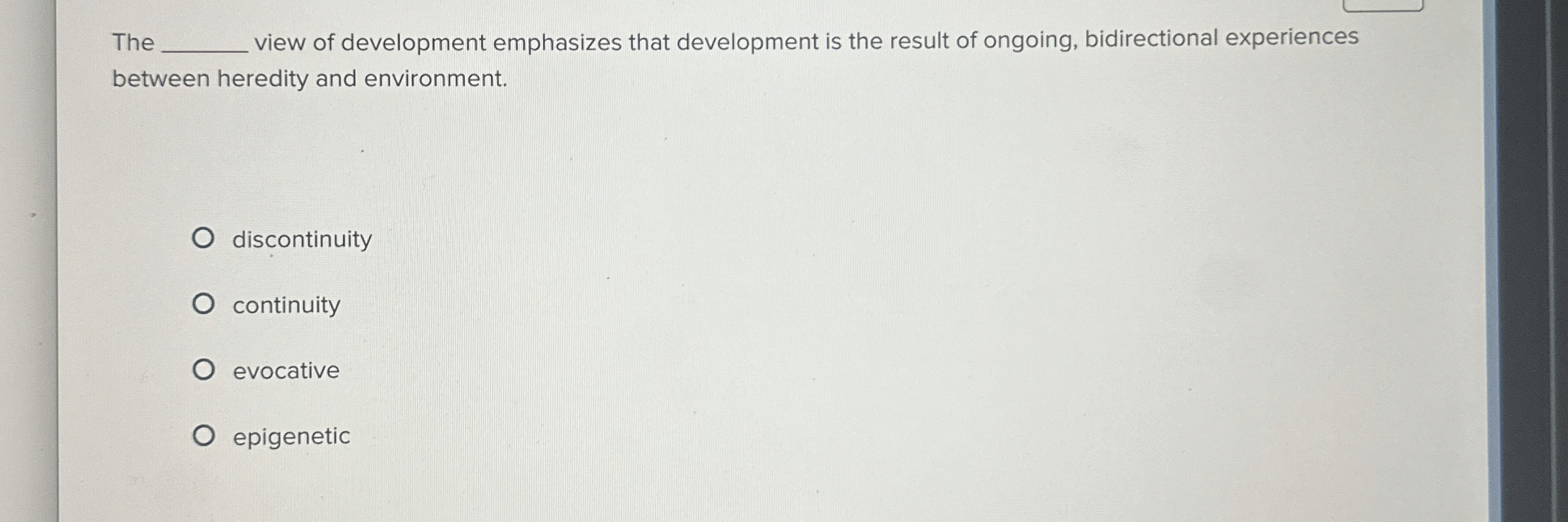 Solved The ﻿view of development emphasizes that | Chegg.com