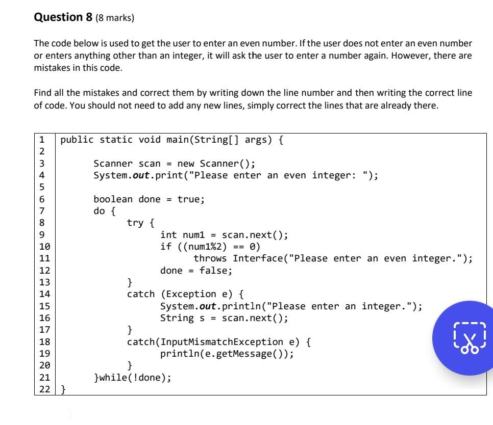 Solved Question 8 (8 marks) The code below is used to get | Chegg.com