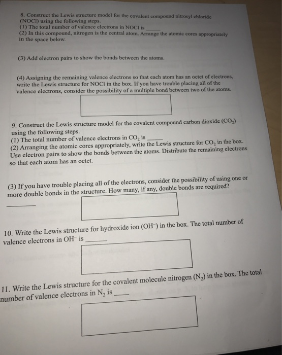 Solved 8. Construct the Lewis structure model for the | Chegg.com