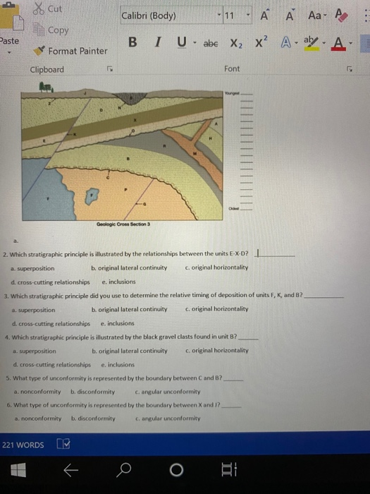 Solved of cut Copy Calibri (Body) - 11 Α Α΄ Аа- Р. Paste BIU | Chegg.com