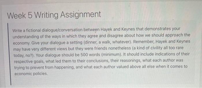 Week 5 Writing Assignment Write a fictional | Chegg.com