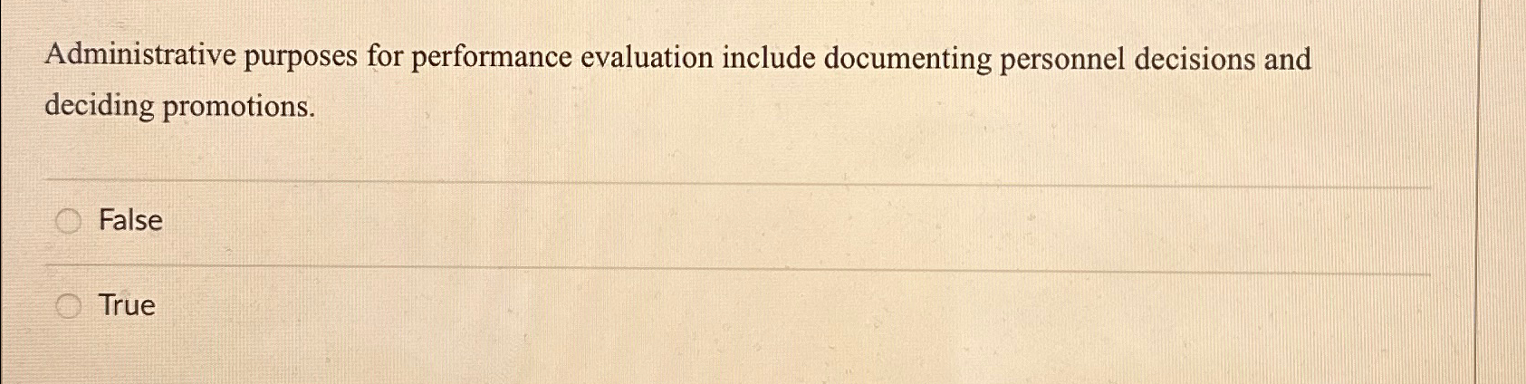 Solved Administrative purposes for performance evaluation | Chegg.com