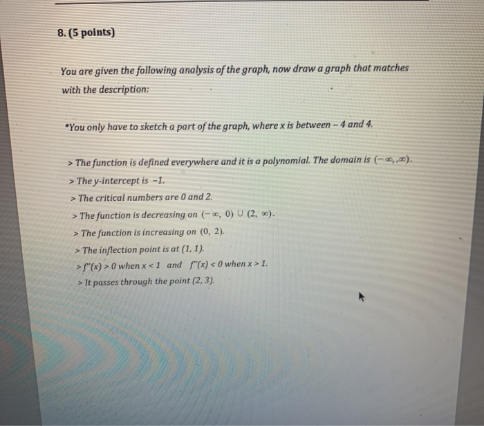 Solved 8. (5 points) You are given the following analysis of | Chegg.com