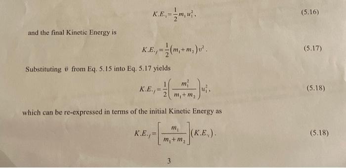 Solved 2. Inelastic Collisions W5. (a) Calculate the initial | Chegg.com