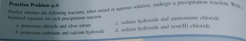 Practice Problem 4.11Predict whether the following | Chegg.com