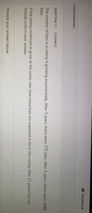 Solved FEEDBACK Content attribution QUESTION 11 - 13 POINTS | Chegg.com