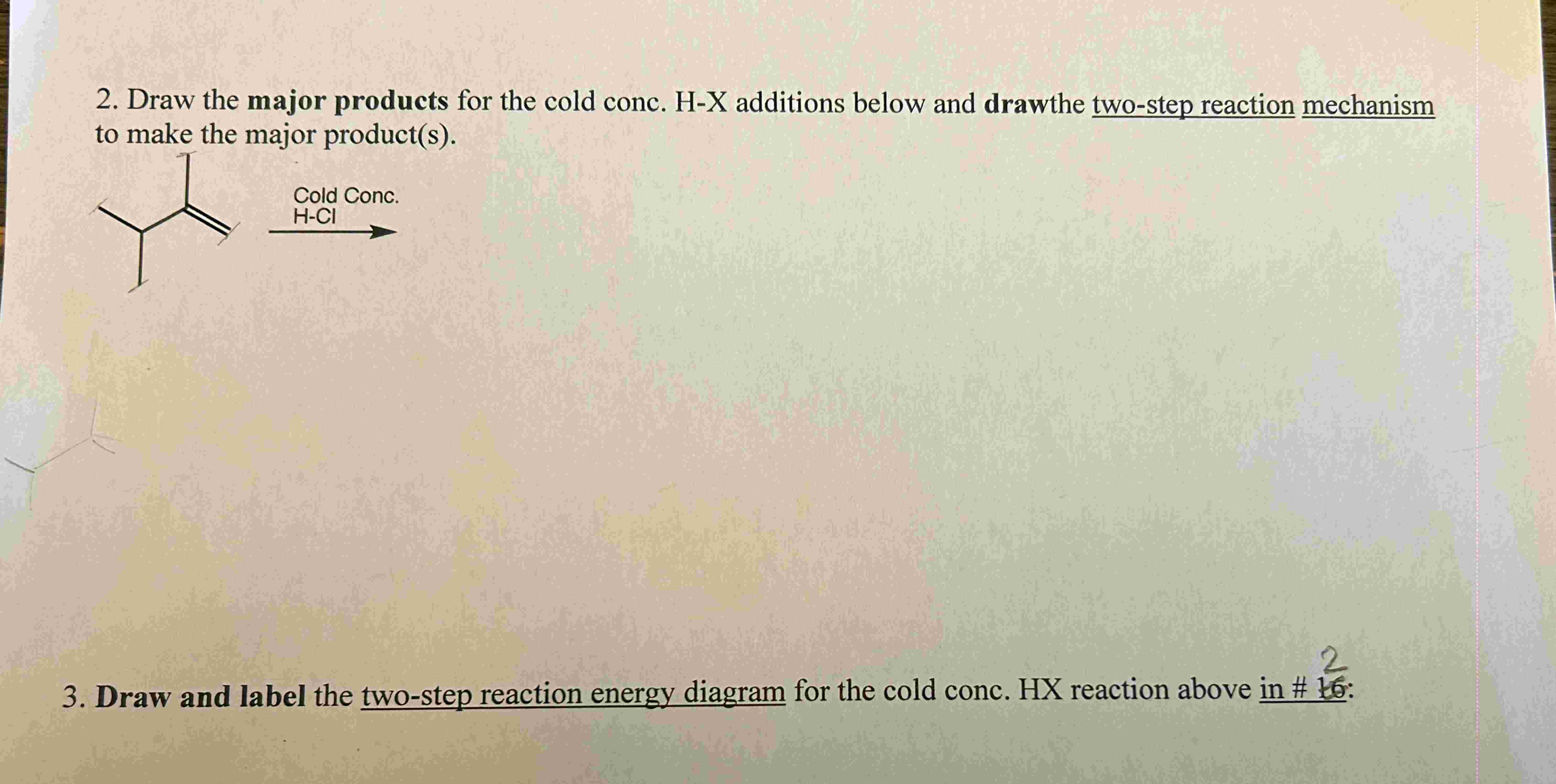Solved Draw the major products for the cold conc. H-X | Chegg.com