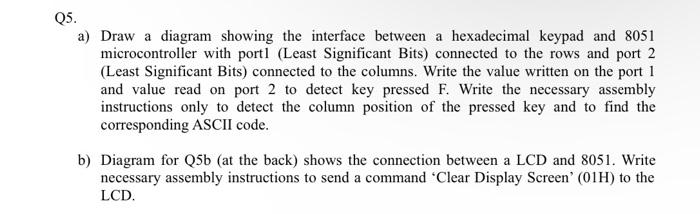 Solved Q5. a) Draw a diagram showing the interface between a | Chegg.com