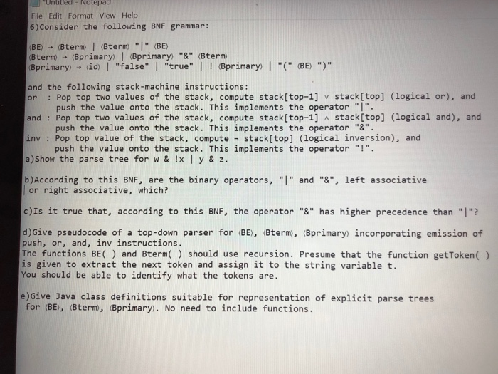 Untitled - Notepad File Edit Format View Help | Chegg.com