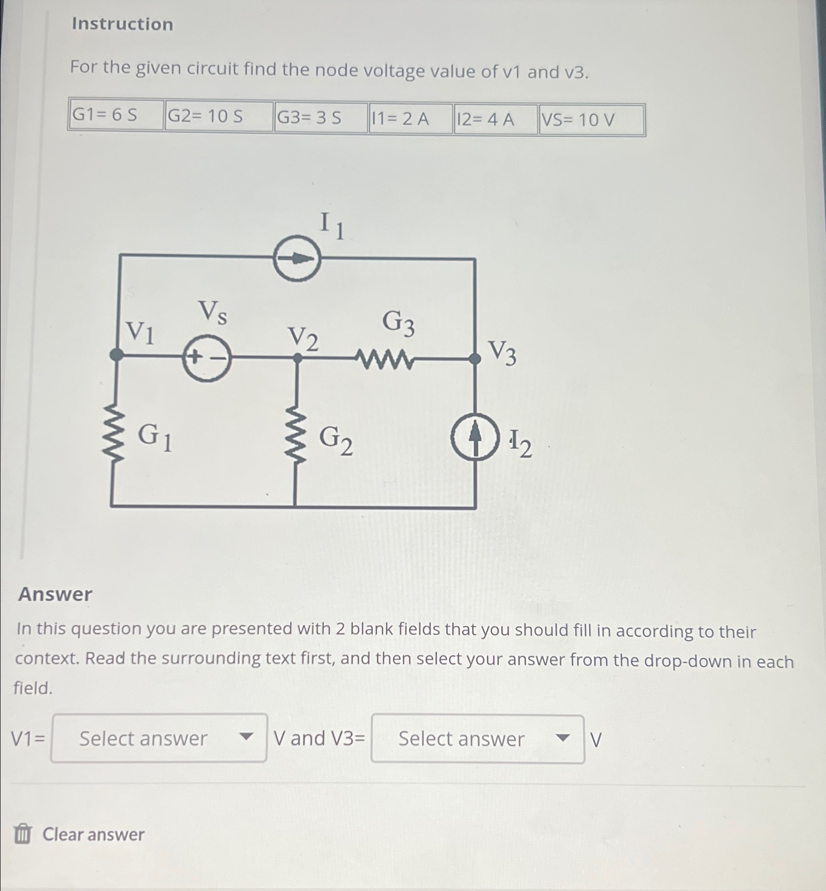 Solved InstructionFor the given circuit find the node | Chegg.com