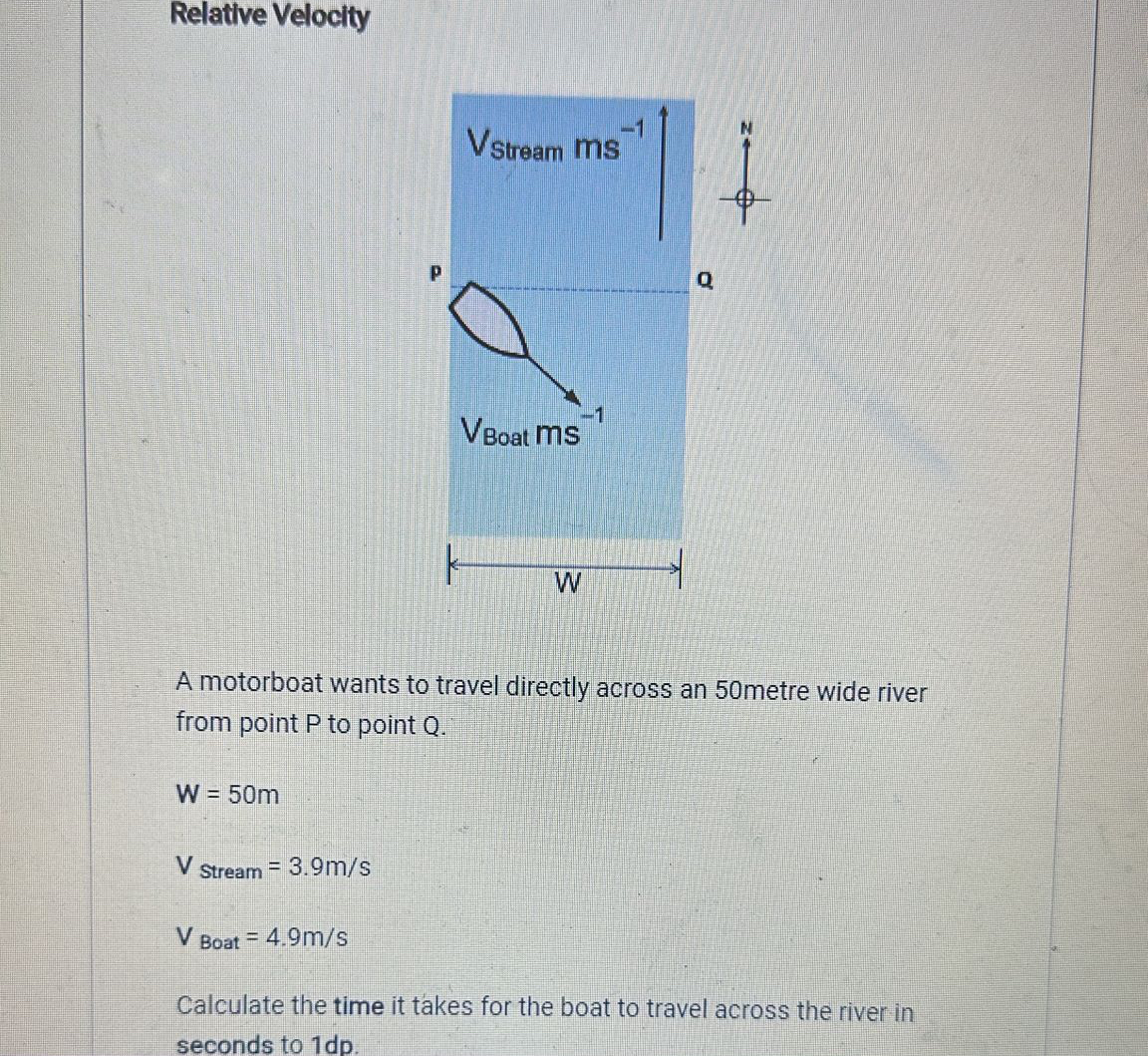 Solved Relative VelocityA motorboat wants to travel directly | Chegg.com