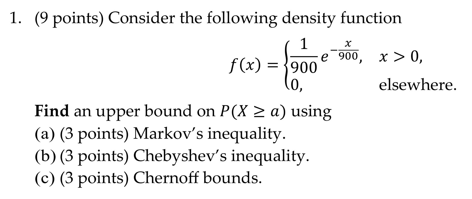 Solved (9 ﻿points) ﻿Consider the following density | Chegg.com