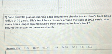 Solved Jane and Ella plan on running a lap around two | Chegg.com