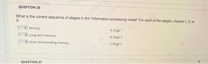 Solved QUESTION 26 What is the correct sequence of stages in | Chegg.com