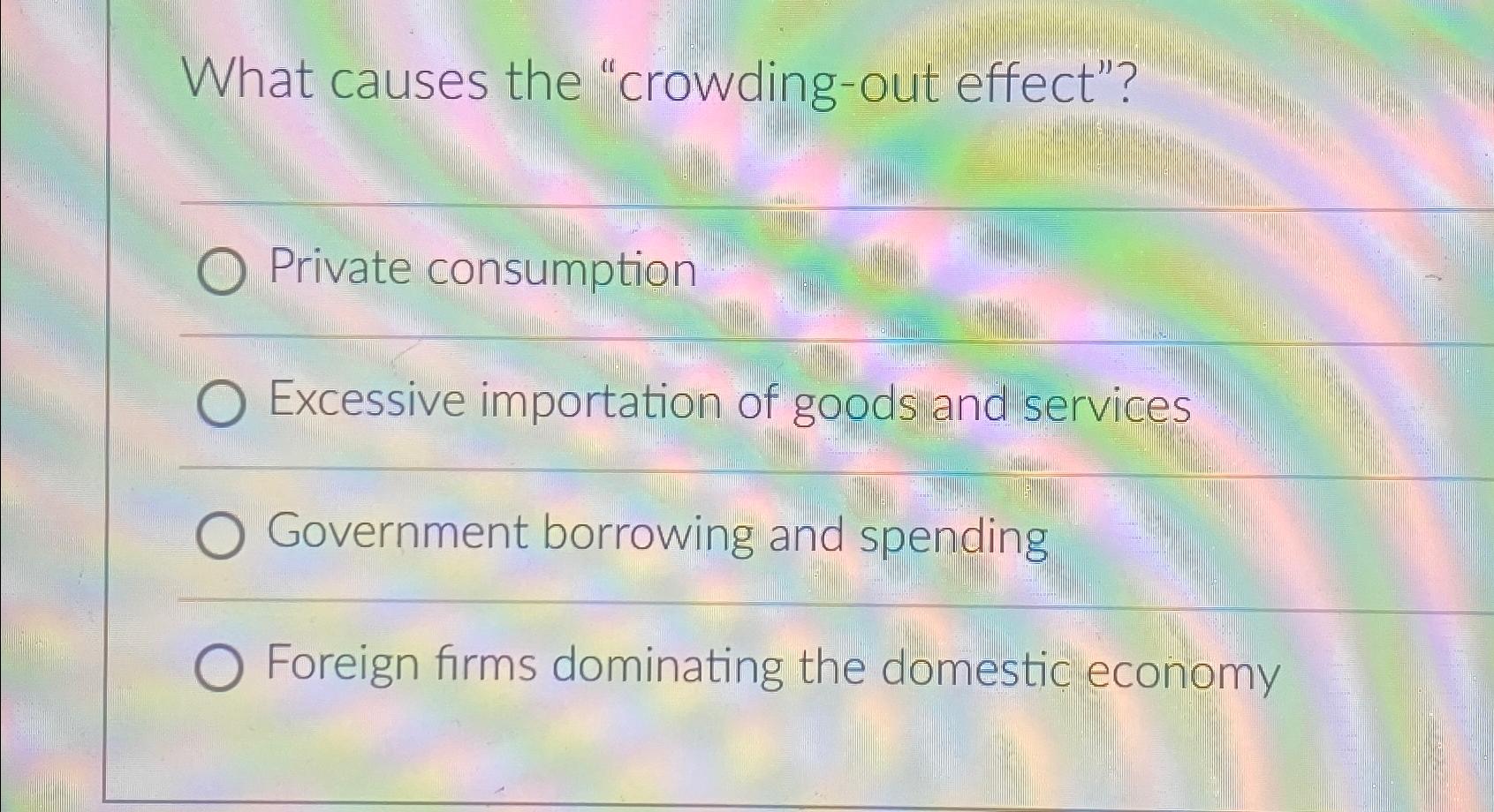 Solved What causes the "crowding-out effect"?Private | Chegg.com