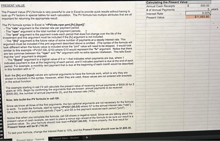 Solved The Present Value (PV) formula is very powerful to | Chegg.com