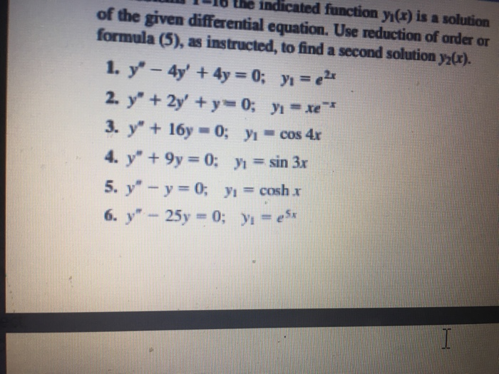 Solved indicated function y(x) is a solution of the given | Chegg.com