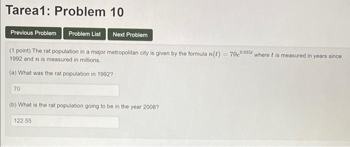 Solved Tarea1: Problem 10 Previous Problem Probler List Next | Chegg.com