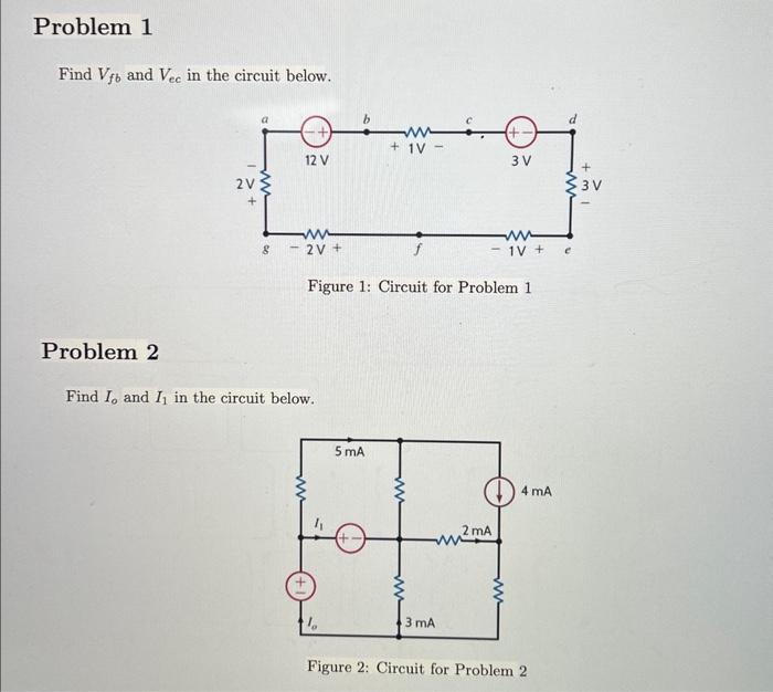 Solved Find Vfb and Vec in the circuit below. Figure 1: | Chegg.com