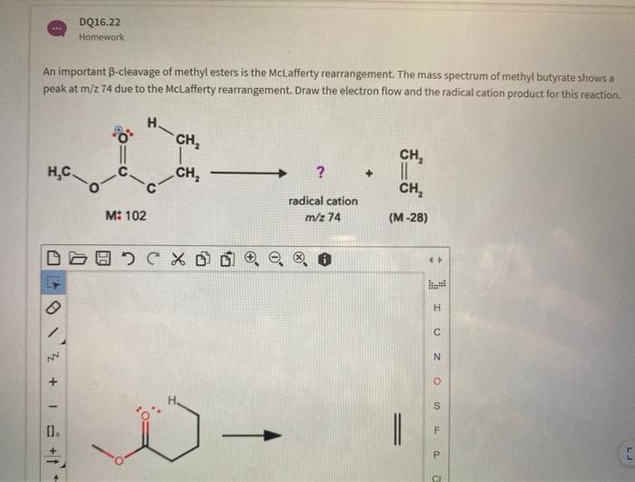 Solved DQ16.19 Homework The mass spectrum of ethylamine | Chegg.com