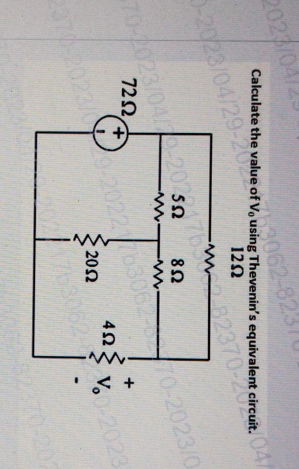 Solved Calculate the value of V0 using Thevenin's equivalent | Chegg.com