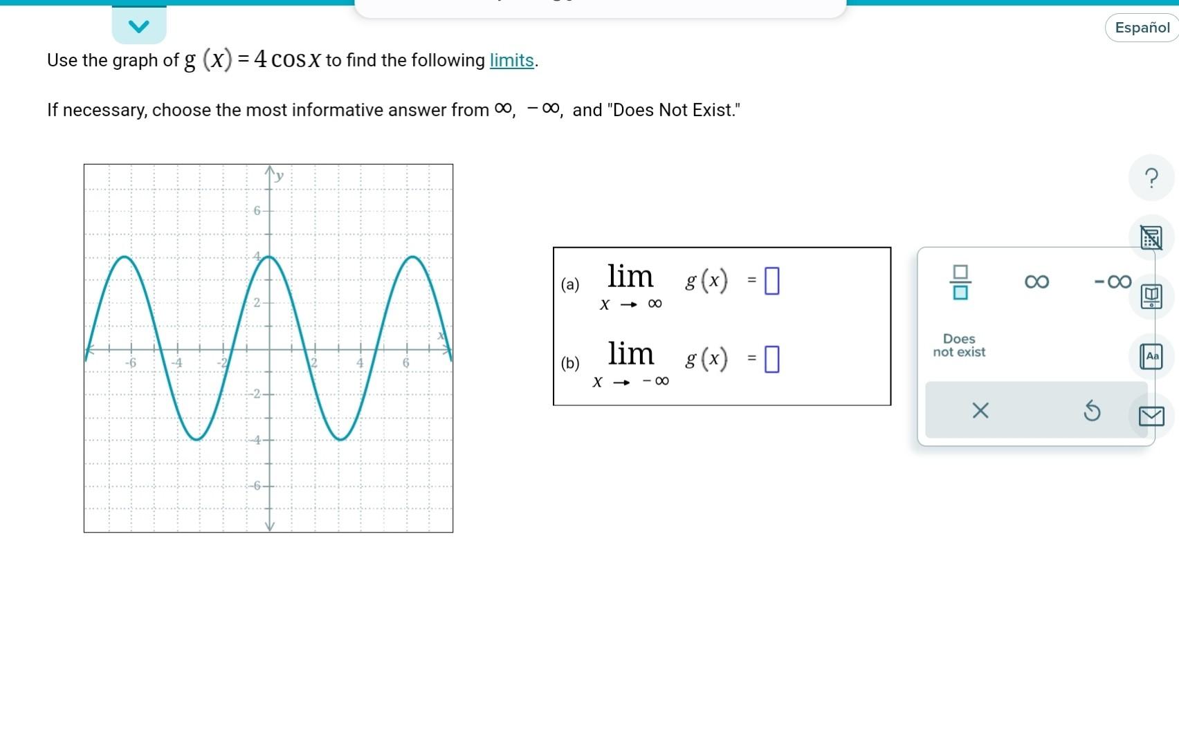 Solved Use the graph of g(x)=4cosx to find the following | Chegg.com