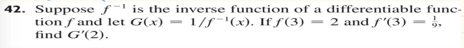 Solved Suppose f-1 ﻿is the inverse function of a | Chegg.com