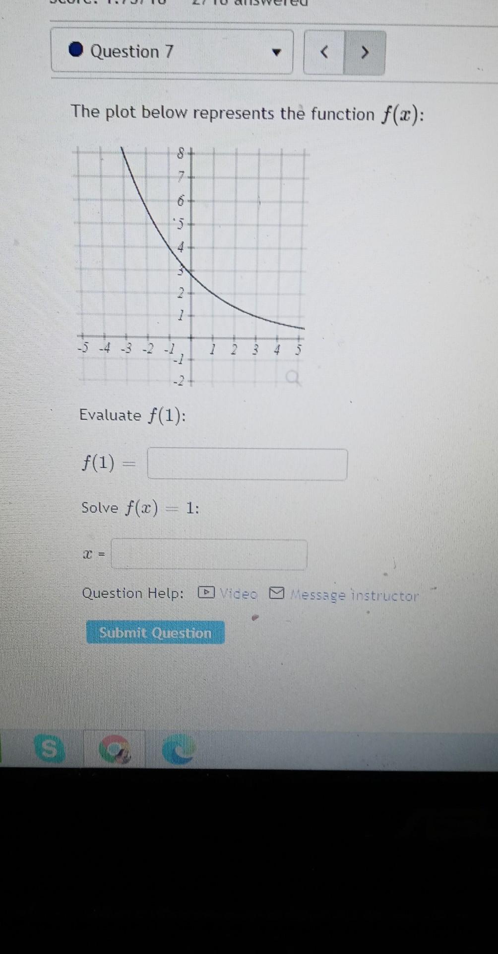 Solved Question 7 The plot below represents the function | Chegg.com