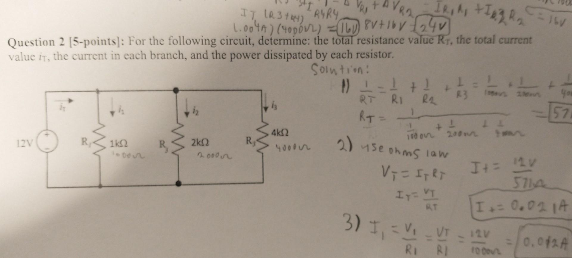 Solved Question 2 [5-points]: For the following circuit, | Chegg.com