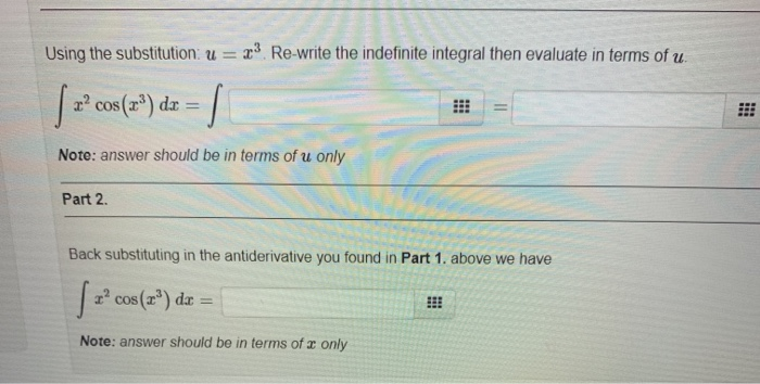 Solved Using the substitution: u = x + 6. Re-write the | Chegg.com