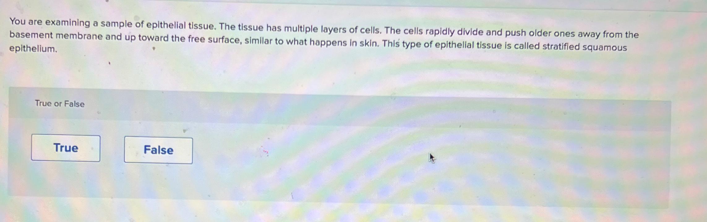 Solved You are examining a sample of epithelial tissue. The | Chegg.com