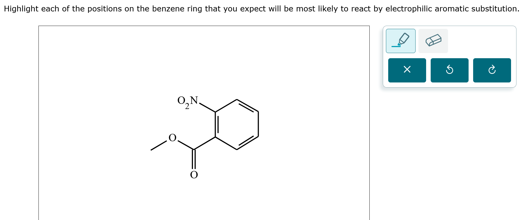 Solved Highlight each of the positions on the benzene ring | Chegg.com
