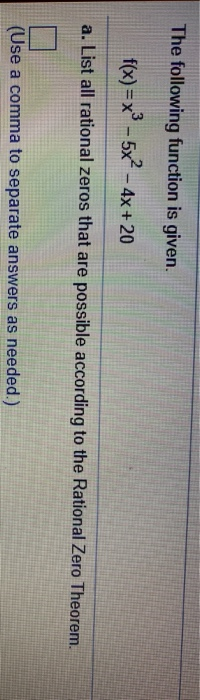 Solved The following function is given. f(x) = x3 – 5x2 - 4x | Chegg.com