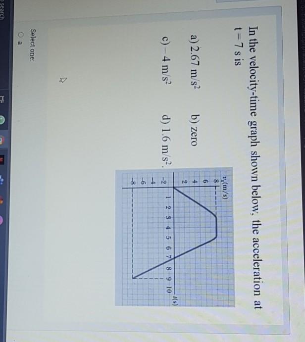 Solved In the velocity-time graph shown below, the | Chegg.com