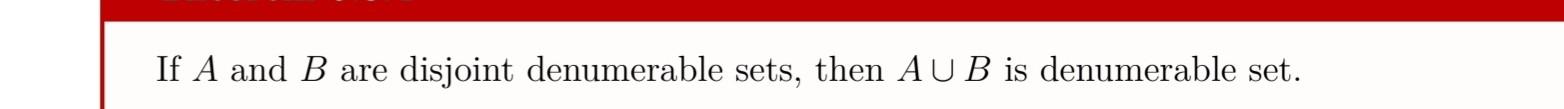 Solved If A and B are disjoint denumerable sets, then A∪B is | Chegg.com