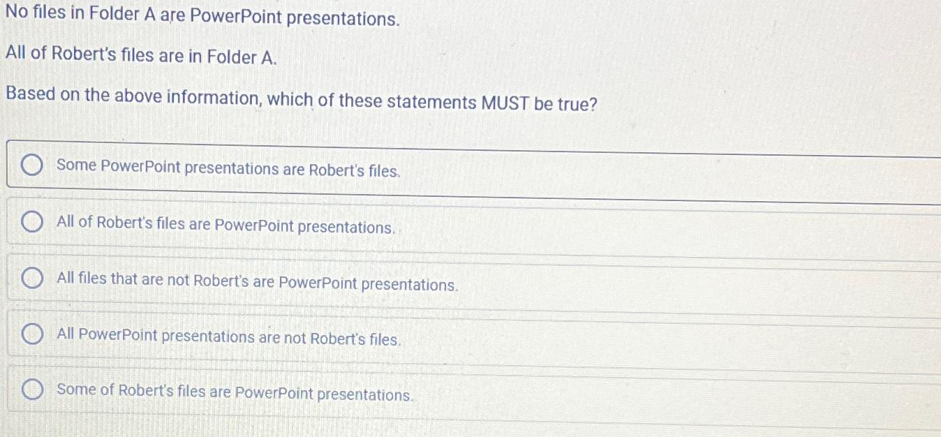 Solved No files in Folder A are PowerPoint presentations.All | Chegg.com