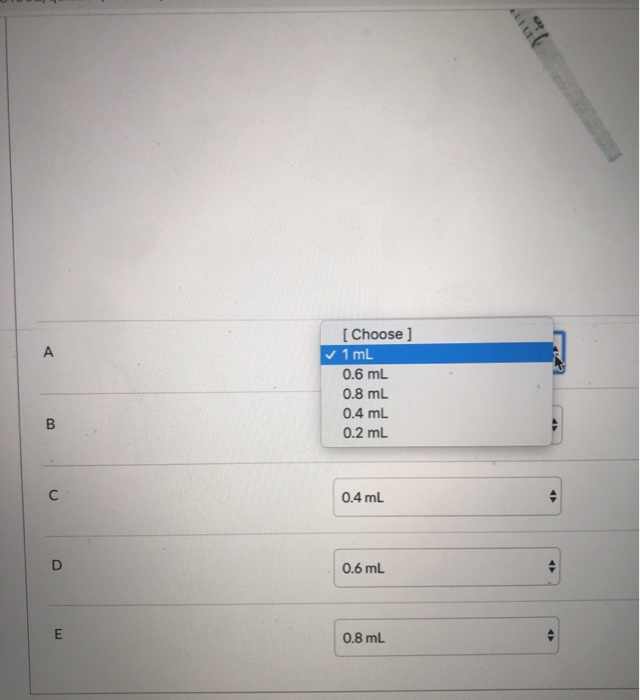 Solved Given the following depiction of a 1 mL pipette, | Chegg.com