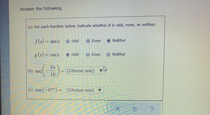 Solved Answer the following. (a) For each function below, | Chegg.com