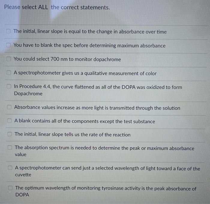 Solved Please select ALL the correct statements. The | Chegg.com