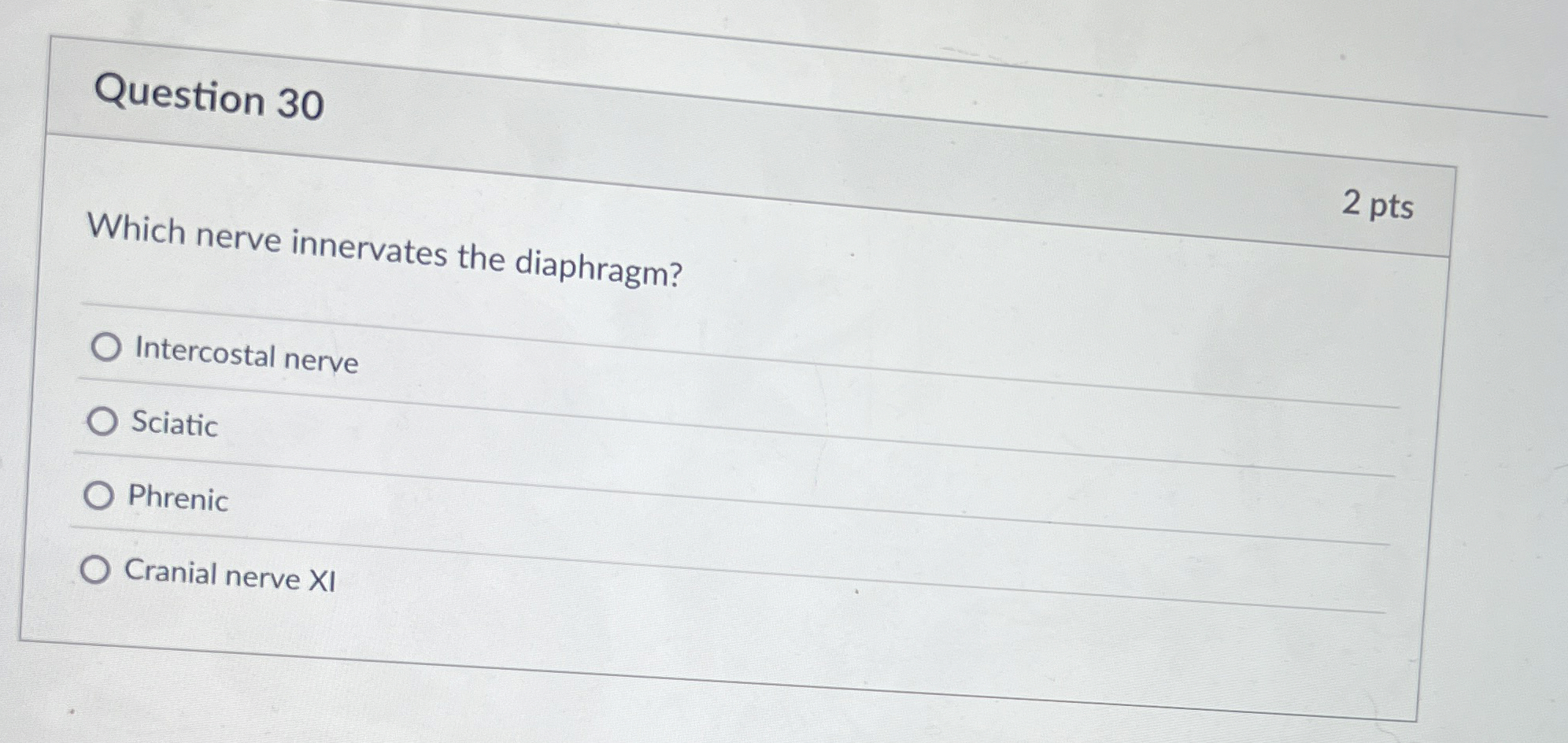 Solved Question 30Which nerve innervates the | Chegg.com Solved Question 30Which nerve innervates the | Chegg.com