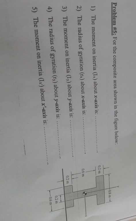 Solved Problem #5: For the composite area shown in the | Chegg.com